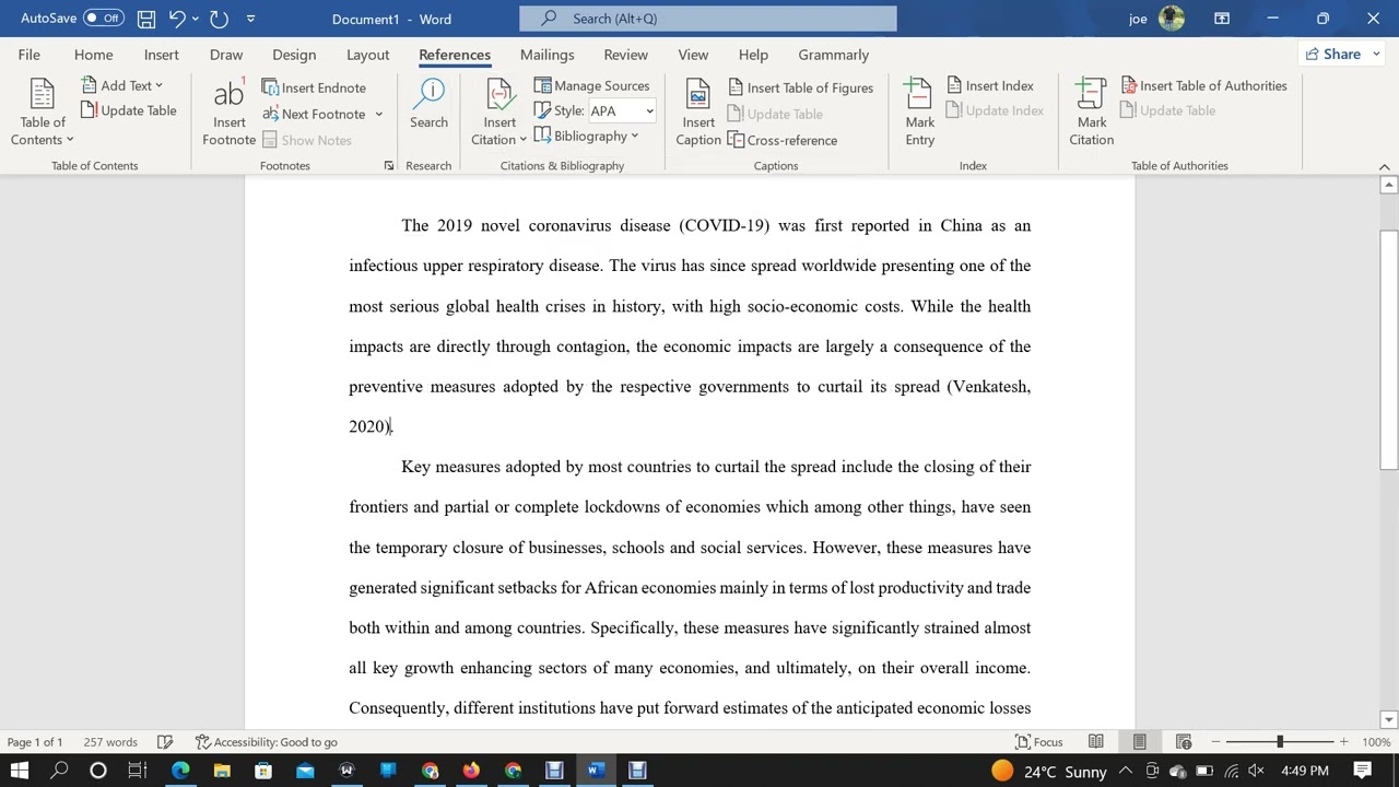 Automatic referencing & Citation (APA)