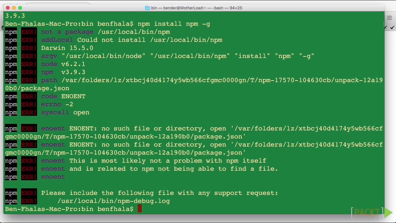Learning Full Stack React : Updating Your NPM Version | packtpub.com