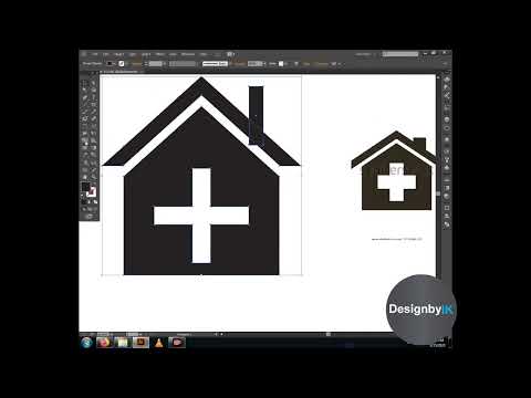 Illustration of medical house icon in adobe illustrator for beginners