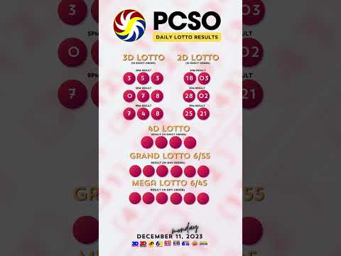 PCSO Lotto Result Today (December 11, 2023)