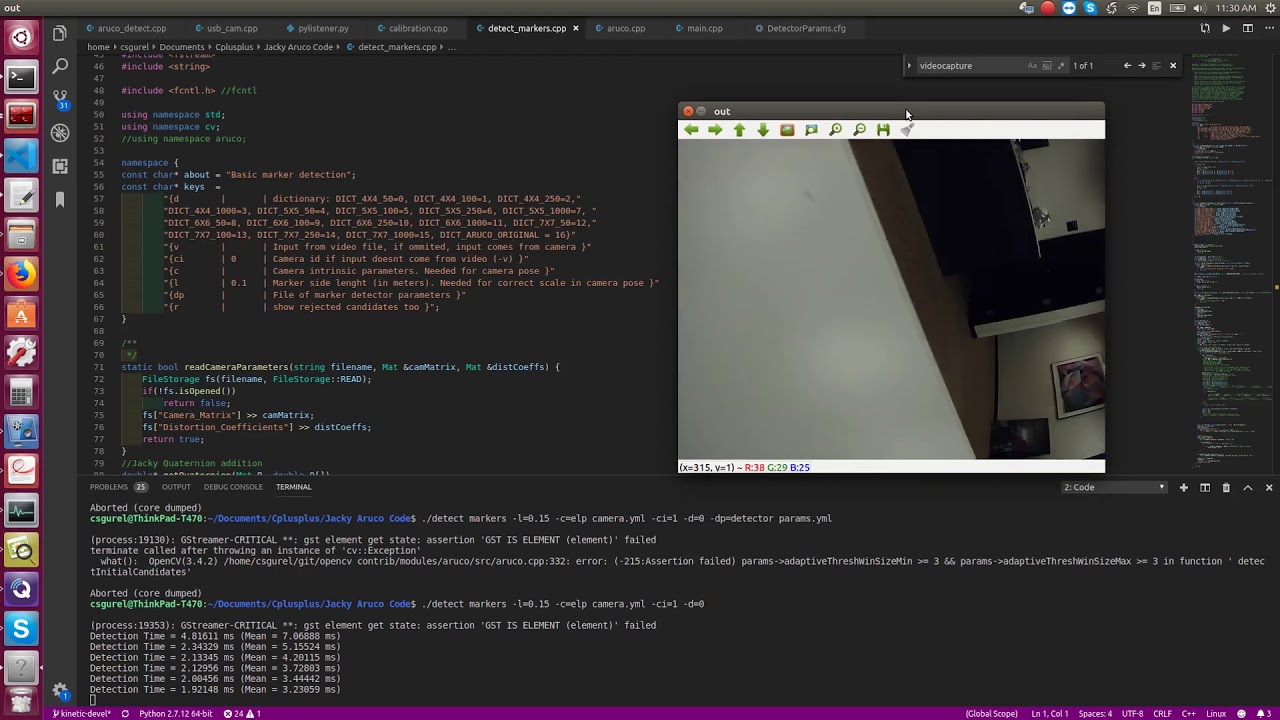OpenCV Assertion failed calibration.cpp