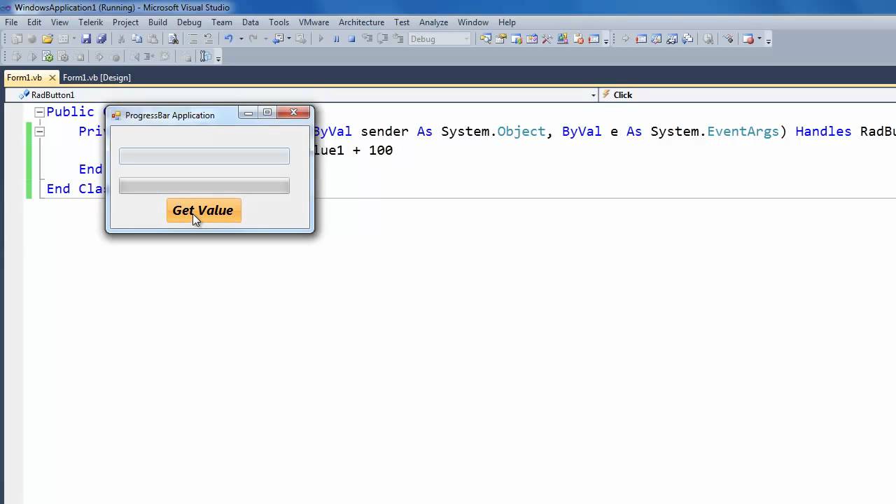 ProgressBar Application in Visual Basic NET(VB.NET)