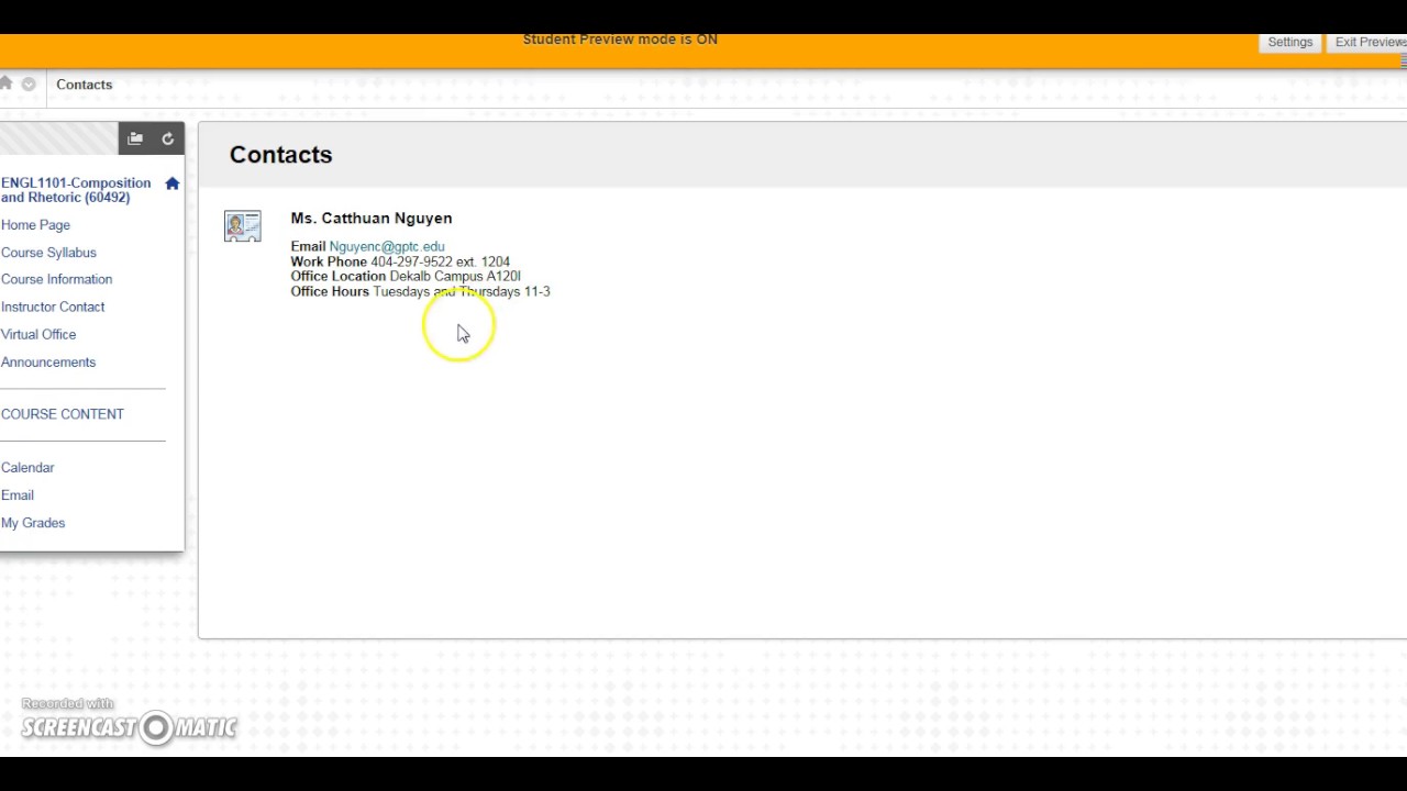 How to Contact Instructor