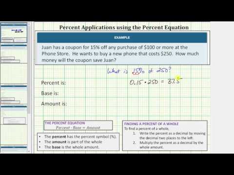Percent App: Find the Amount of Savings from a Discount