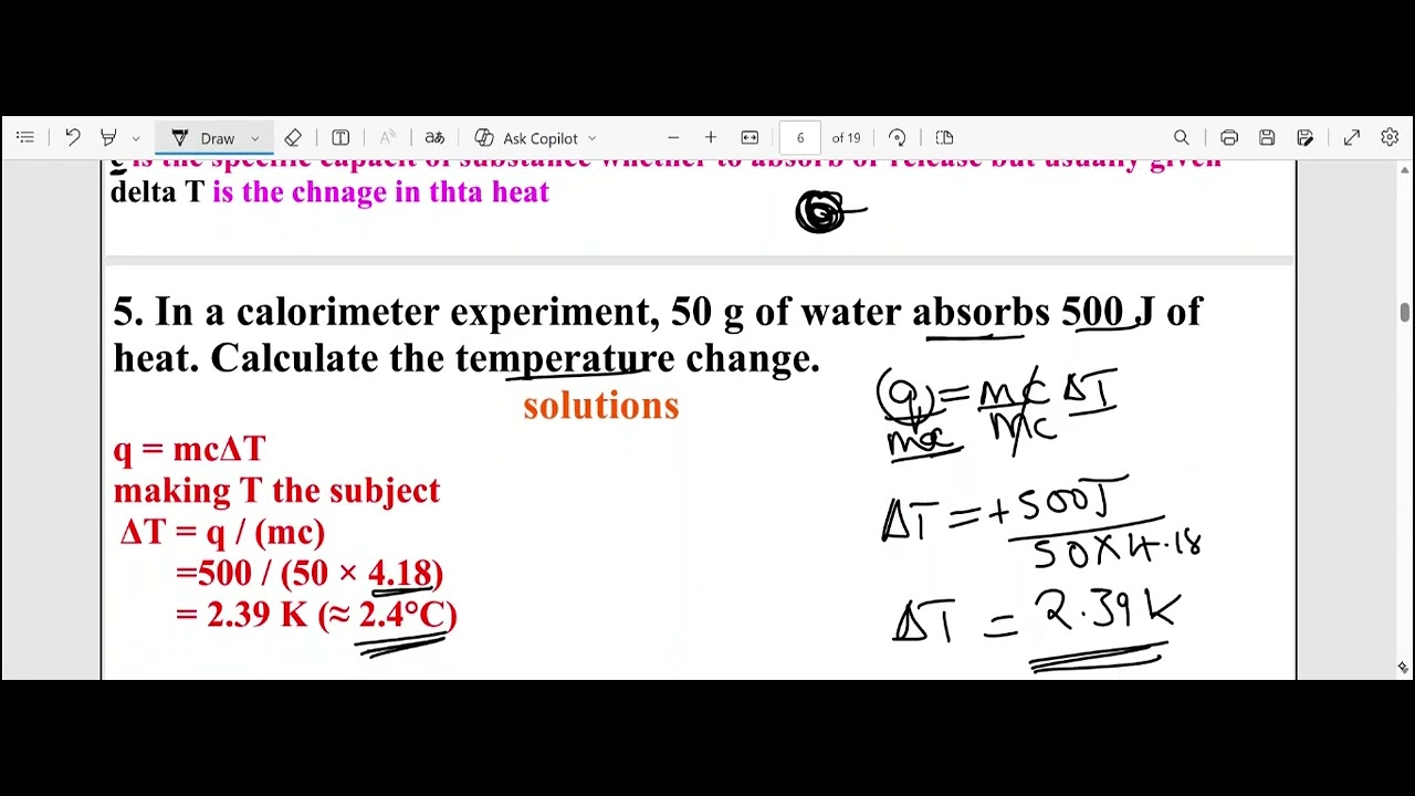 THERMAL CHEMISTRY PART TWO 2026 TUTORIAL SHEET