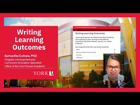 Writing Learning Outcomes: Video 2/6 Curriculum and Learning Outcome Support