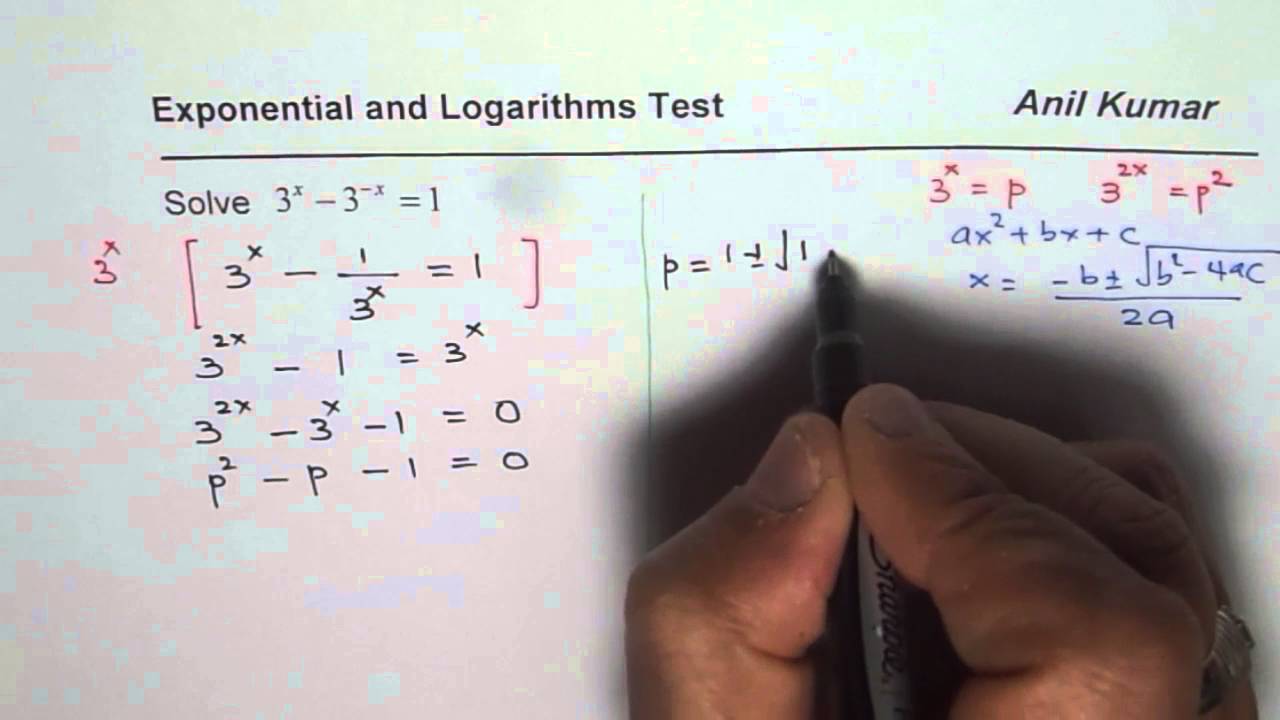 Solve Quadratic Exponential Equation Using Logarithms