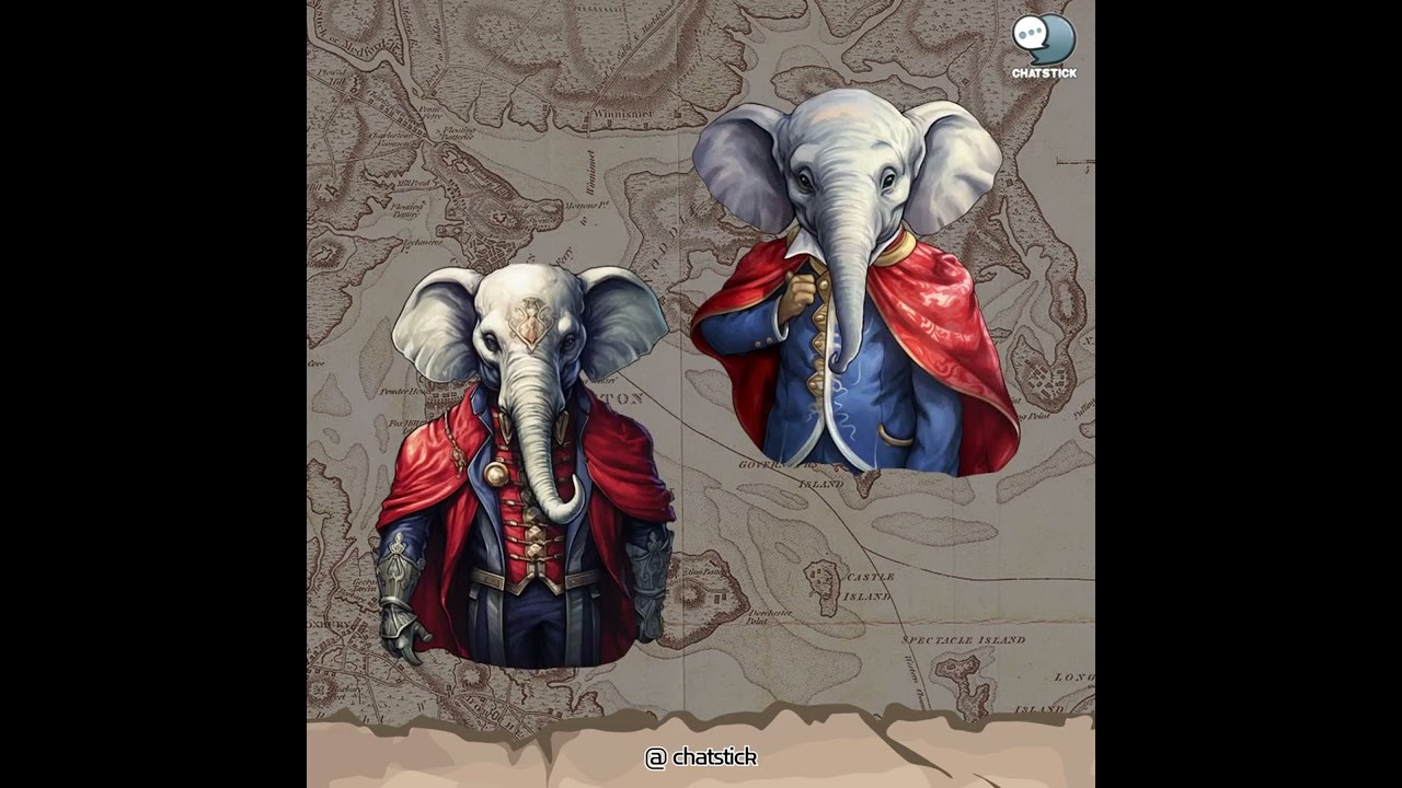 180 Victorian Elephant Superhero Digital Watercolor Clipart Pack - PNG Printable Cliparts