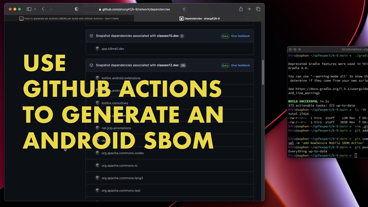 Use Github Actions to generate an Android SBOM every time you build your app