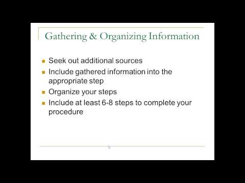 How to Gather and Organize Information for a Procedural Text