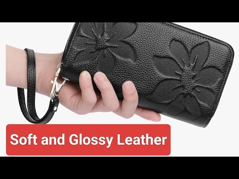 GOIACII Women's Wallet Large Capacity Double Zip Around Credit Card Holder Leather Ladies Wallet