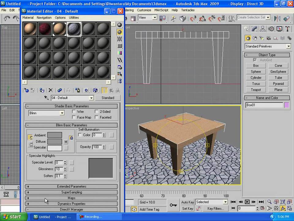 3ds Max Tutorials - Beginner (3) Create Simple Table, Camera, and Render Out (Part 1)