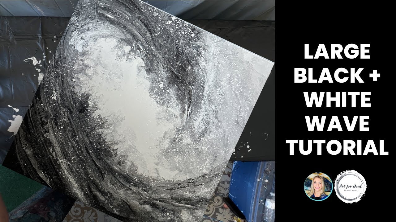 Black and White Ocean Wave Painting Tutorial