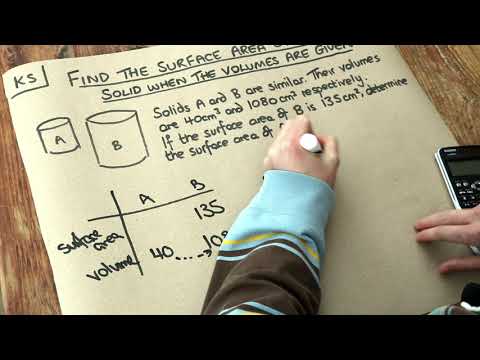 Key Skill - Find the surface area of a similar solid when the volumes are given.