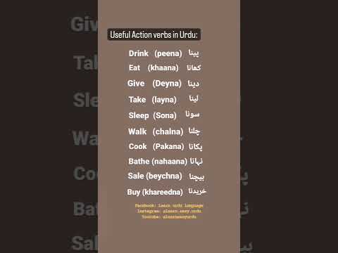 Action verbs in Urdu #learnurdu #learnurdulanguage #urduverbs #verbs
