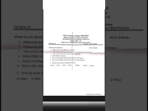 #bca DBMS Mid semester-2 | Gurunank college | 2021-2024 #dbms #learning