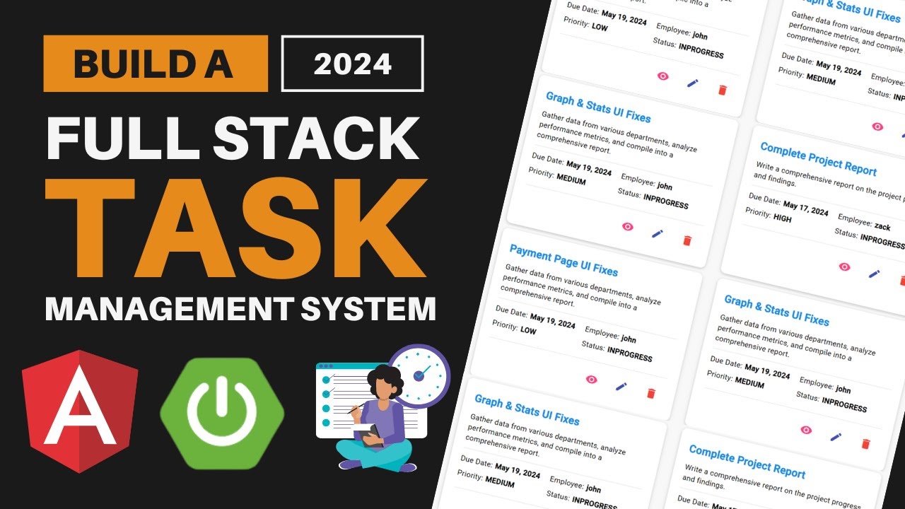 Task Management System: Full Stack Development with Spring Boot, Angular & MySQL | Complete Project