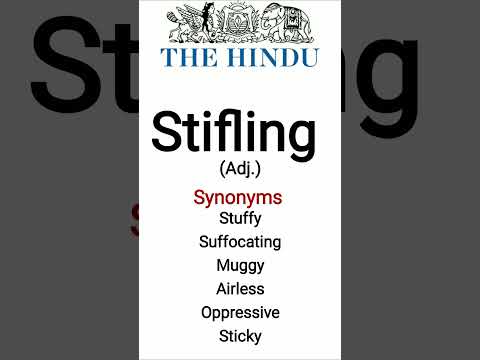 Synonyms of Stifling। The Hindu Vocabulary #shorts #vocabulary