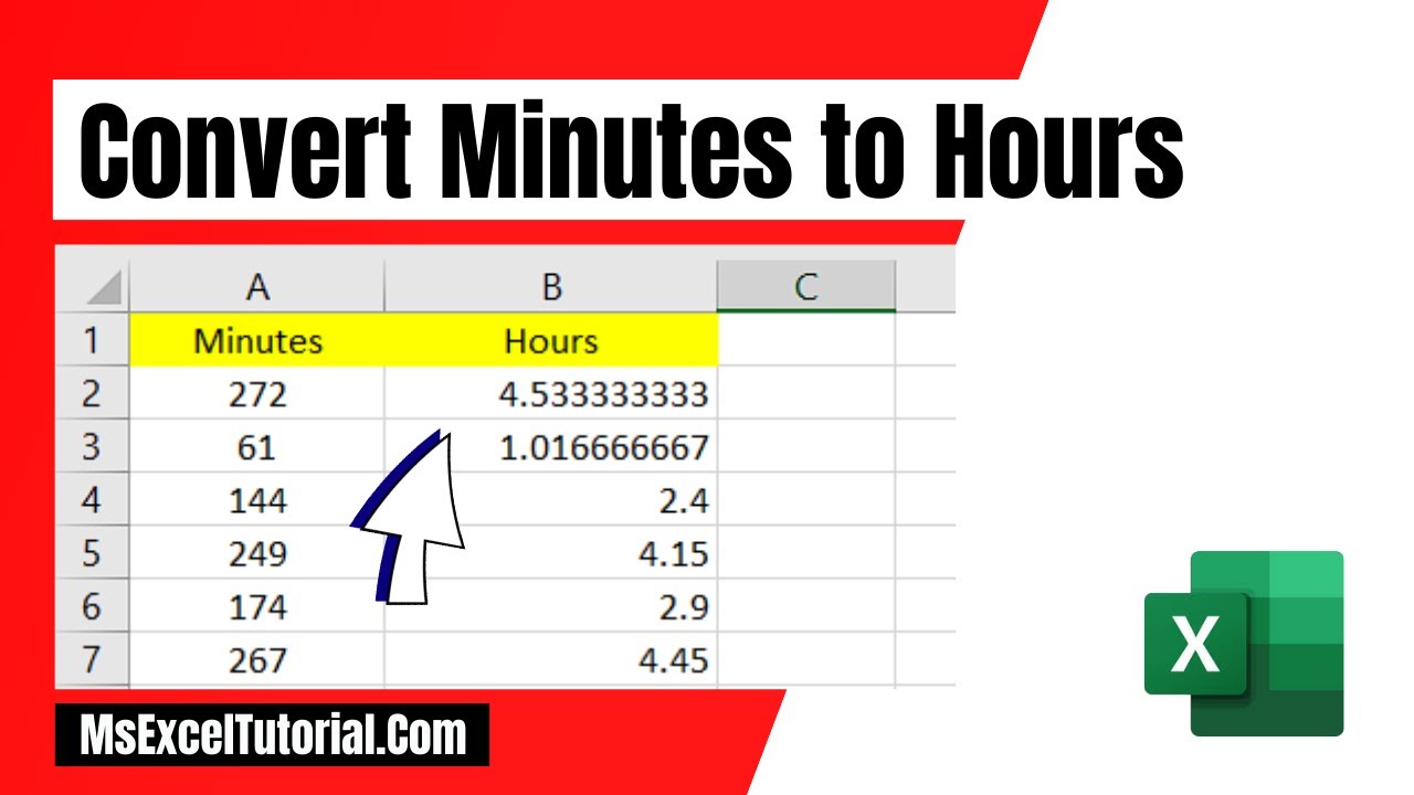 How to Convert Minutes to Hours in Excel