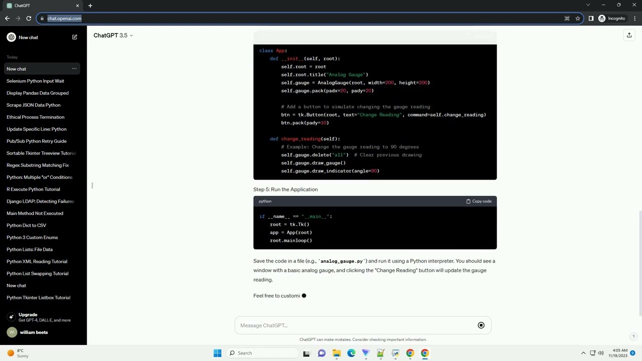 Python3 tkinter analog gauge