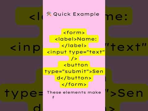 What are HTML Form Elements #coding #programming #staticwebsitedesign #htmlelement #code