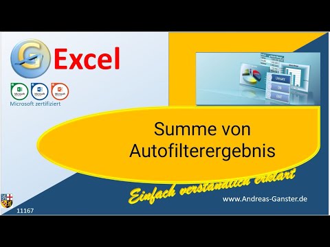 Summe bilden von Auto-Filter-Ergebnis | Excel Tipp 11167 | MS Excel | Tutorial deutsch | Ganster