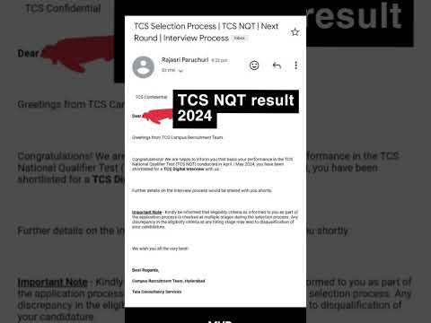 TCS NQT result announced for 2024 batch. #tcs #tcsnqt2024 #tcsnqt
