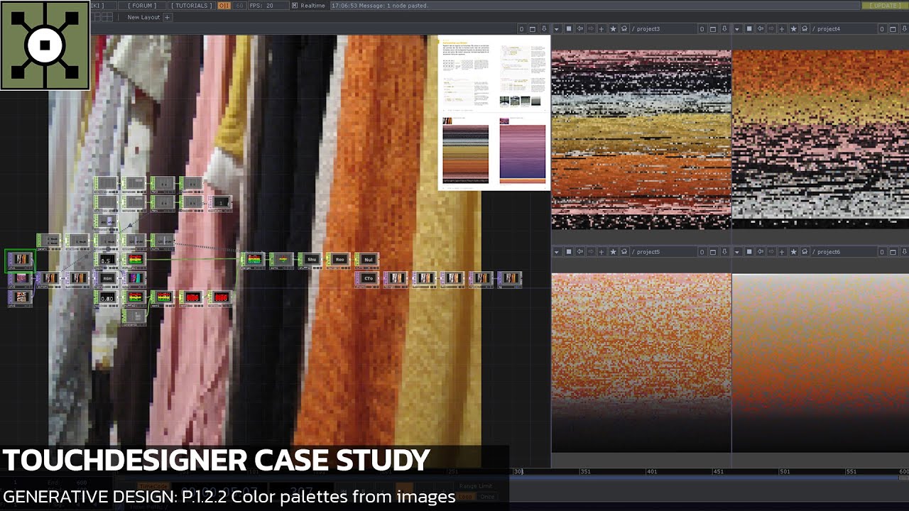 TouchDesigner Tutorial 26 - Case Study [Generative Design: P.1.2.2 Color palettes from Images]