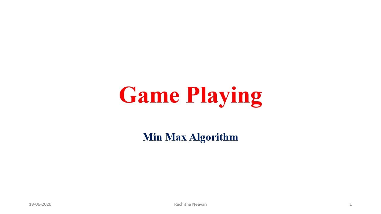 MinMax Algorithm Based Problem Solving