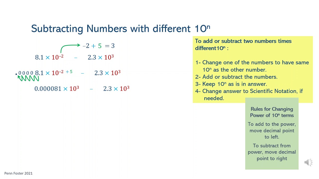 Performing Operations with Numbers in Scientific Notations