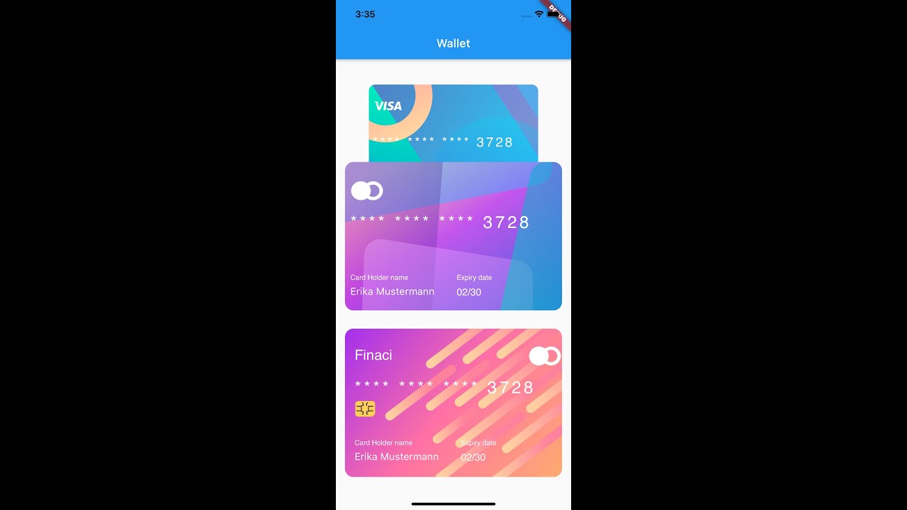 Card scroll demo in flutter