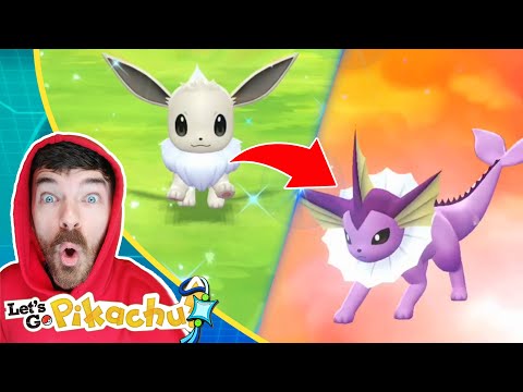Shiny Eevee Caught & Shiny Vaporeon Evolved | Pokemon Let's Go Pikachu Extreme Shiny Living Dex