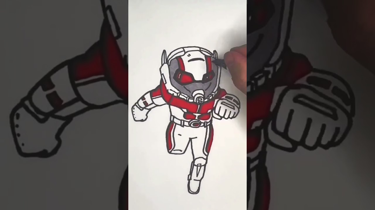 DRAWING FOR KIDS - How to draw Ant-Man - Easy #shorts