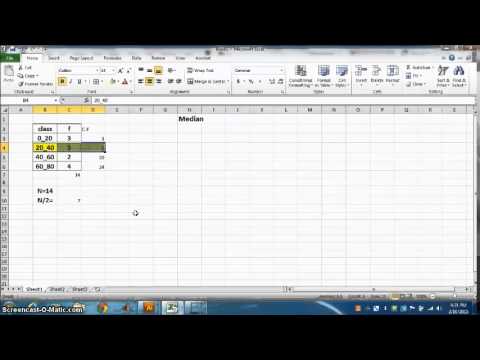 MEDIAN OF GROUPED DATA USING EXCEL
