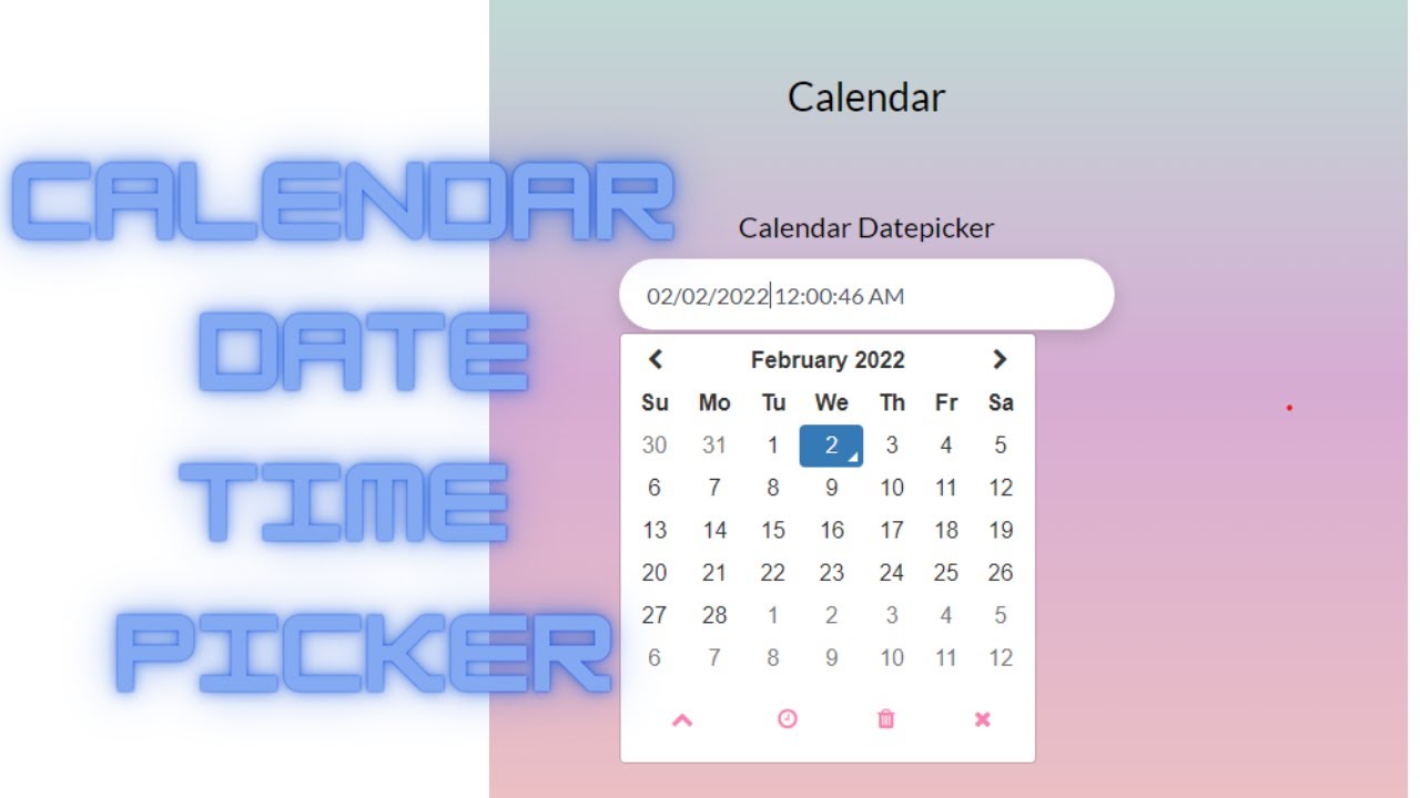 How to make a Calendar Date and time picker by bootstrap | Source code
