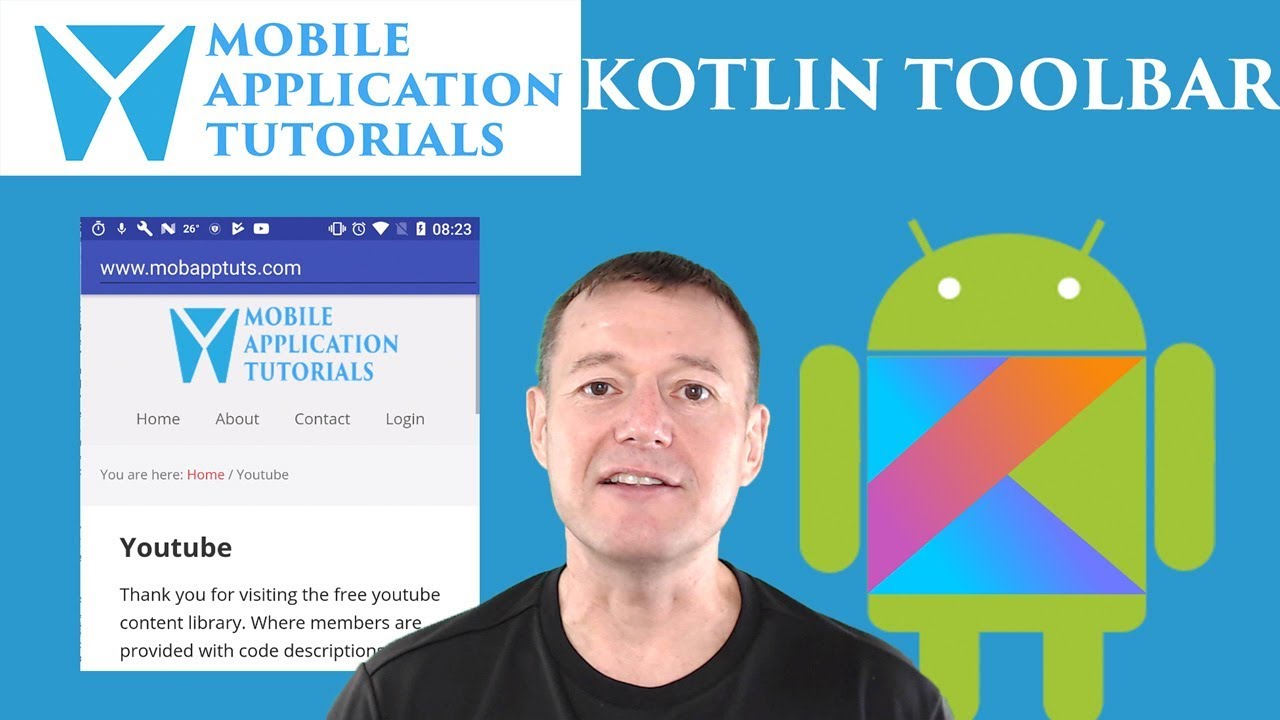 Kotlin android development tutorial - Creating Toolbar for navigation