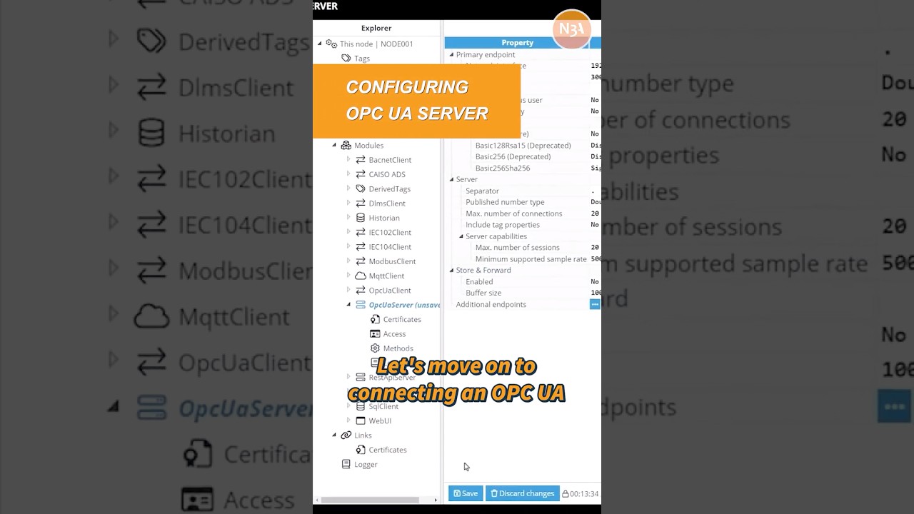 🌐 Configuring OPC UA Server