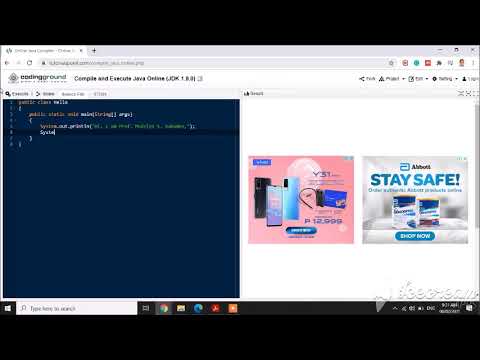 Running a Java code in an online compiler