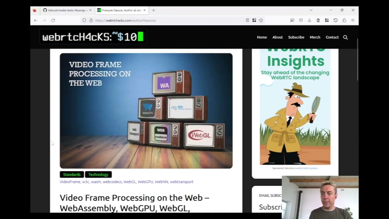 Real-time video processing with WebCodecs and Streams