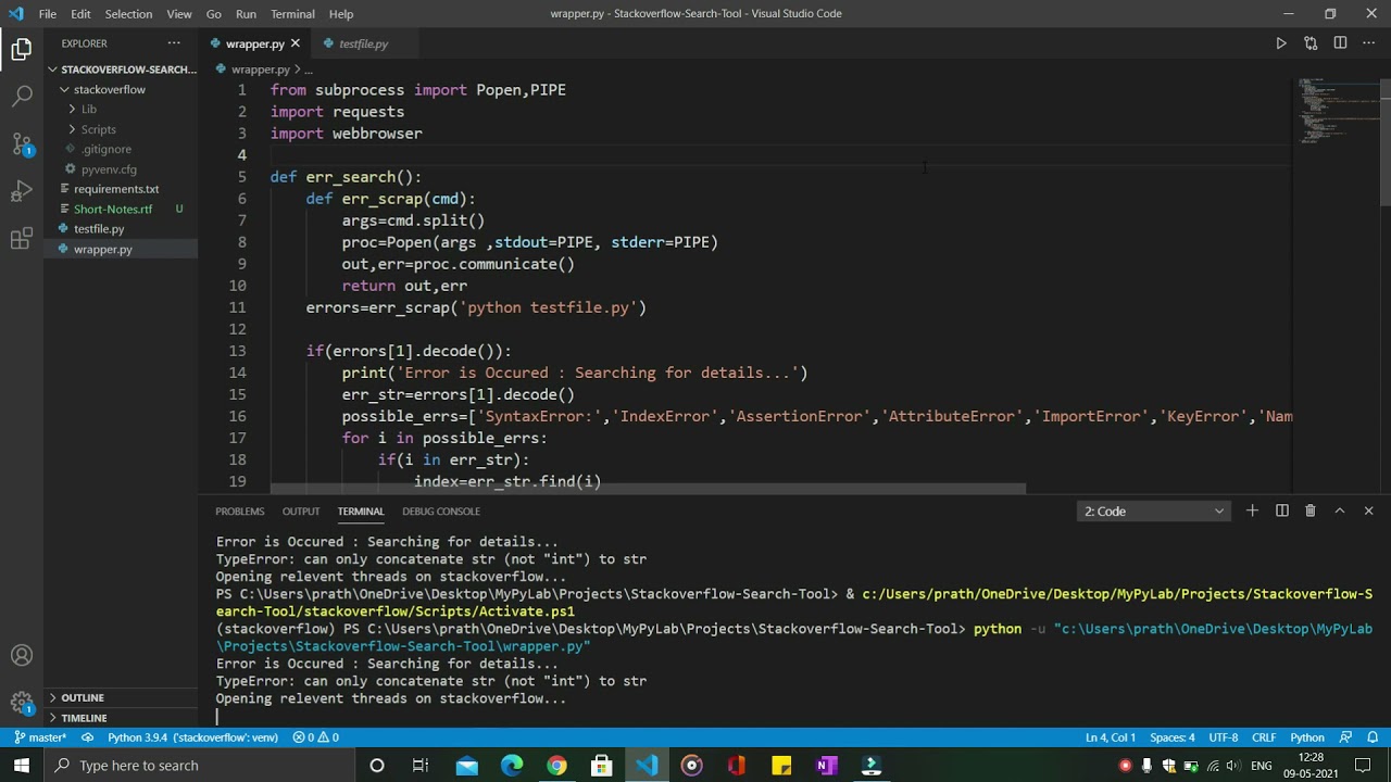 Stackoverflow-Error-Search Tool | Python | Project Demo