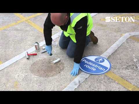 Fire Exit Man Right/Arrow Up Anti-Slip Floor Signs | Seton UK