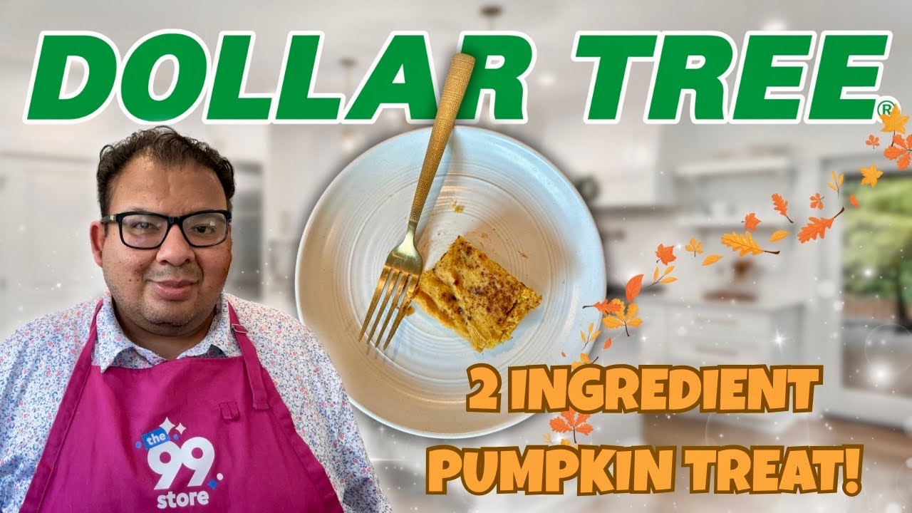 DOLLAR TREE 🧡 2-Ingredient Pumpkin Chocolate Chip Cookie Bars 🍪✨Easy Fall Dessert Recipe