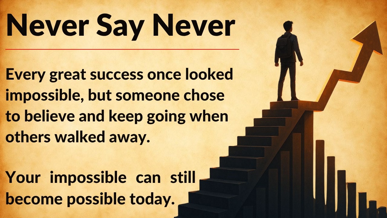 Never Say Never || Transform Your Life with Powerful Motivation || Graded Reader || Learning English