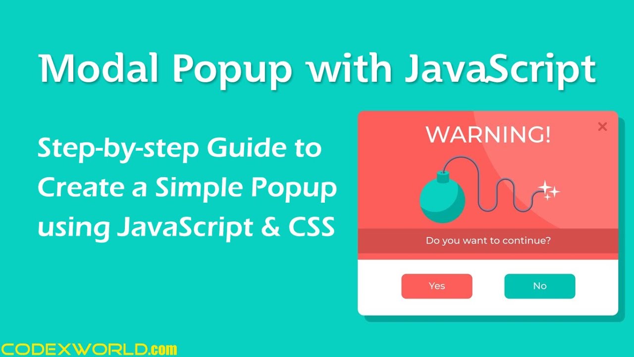 Create Simple Modal Popup using JavaScript and CSS