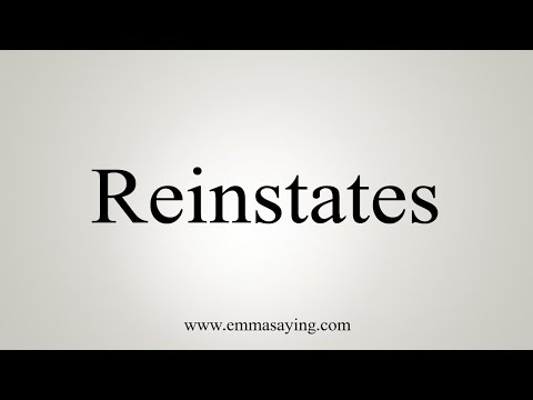 How To Say Reinstates