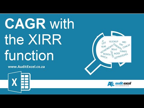 CAGR by using the XIRR Function in MS Excel. 1 of 4 Excel CAGR methods (links in description)