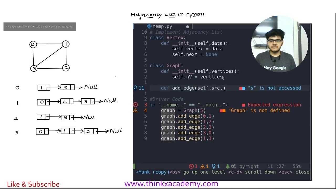 [7.2] Graph Adjacency List in Python | Data Structures in Python