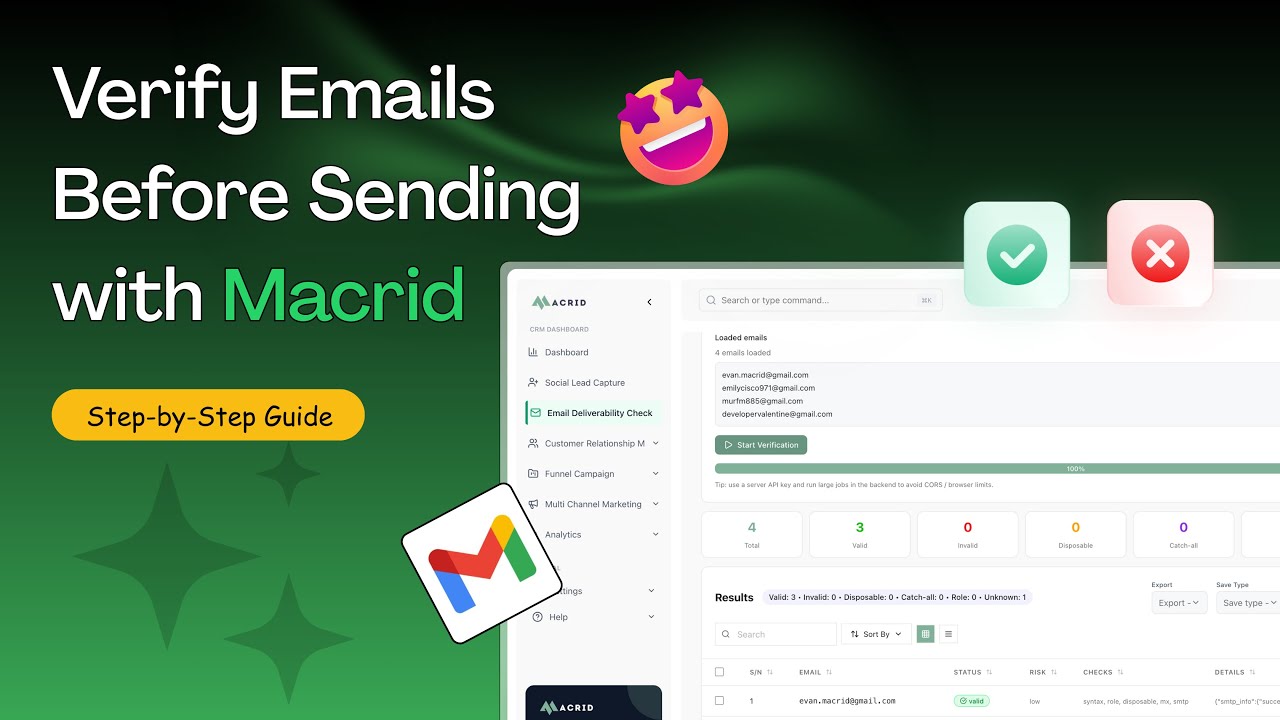 How to Verify Emails Before Sending | Email Deliverability Check in Macrid