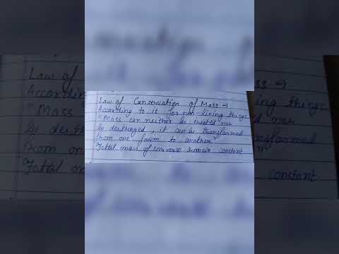 law of conservation of mass | study Notes