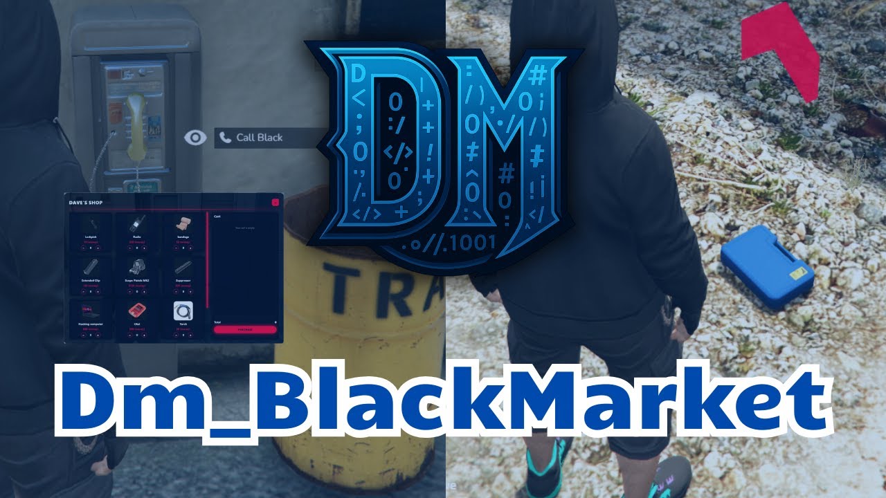 Inedit Black Markets Script | ESX/QBcore | DM Black Drone FiveM